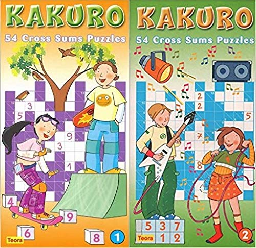 2 Pack Kakuro For Kids 1&2, 108 Cross Sums Puzzles: Teora USA ...