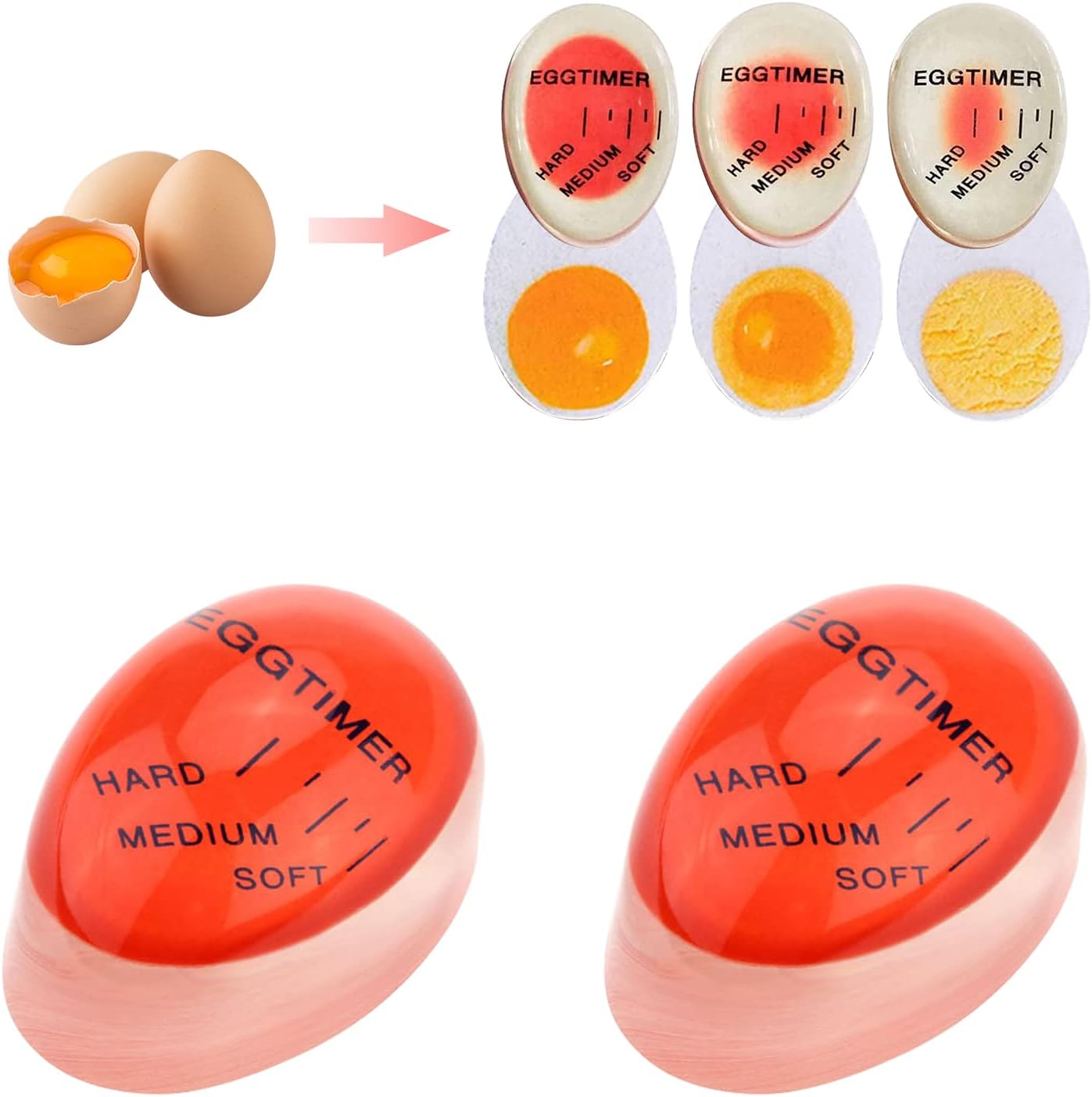 Neuzeit Eieruhr, Timer für gekochte Eier, Anzeige hart/medium/weich ...