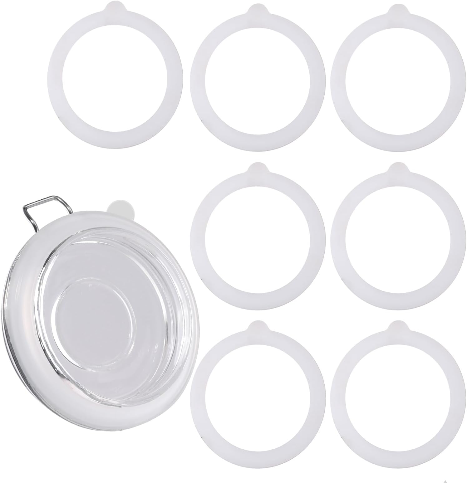 Amazon.com: 7 Pack Rubber Seals for Glass Jars, Airtight Silicone Jar ...