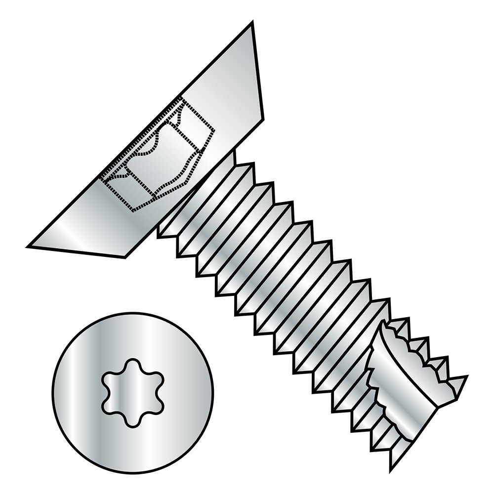 Steel Thread Cutting Screw Zinc Plated 82 Degree Flat Undercut Head
