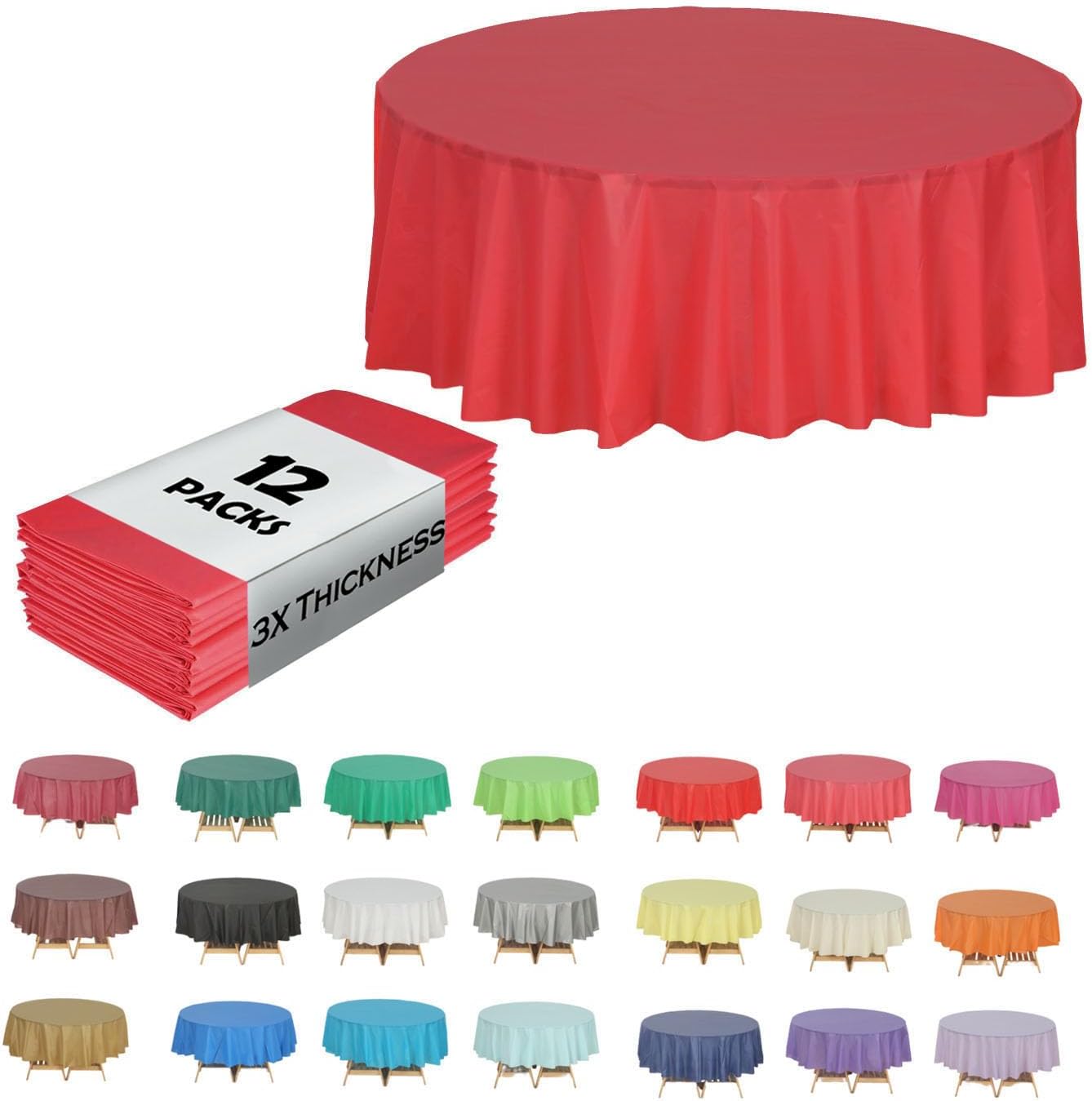 Amazon.com: Evershine (12-Pack Heavy Duty Plastic Table Covers ...