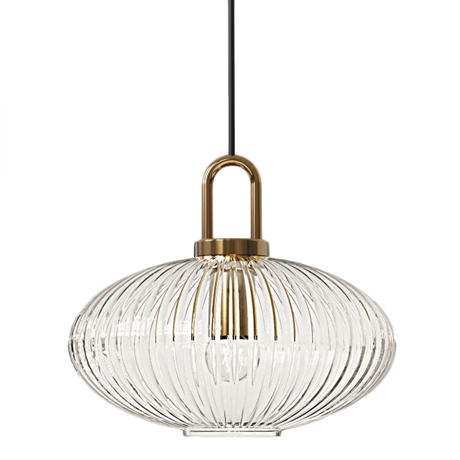 Industrial Ribbed Glass Pendant Light Nordic Glass Ribbed Pendant