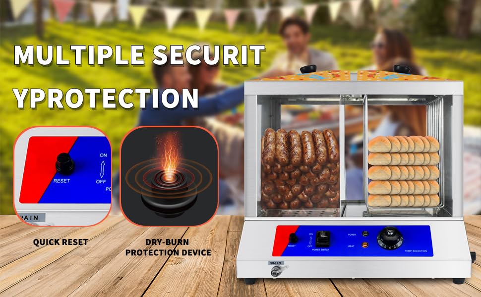 36L Bun And Hot Dog Warmer 36L Hot Dog Steamer & Bun Warmer – Electric ...