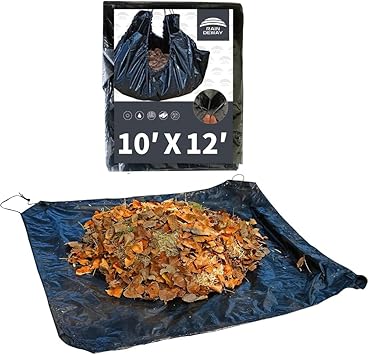 Amazon.com: RAINDEWAY Drawstring Yard Tarp - 10x12 Feet, Black Poly ...