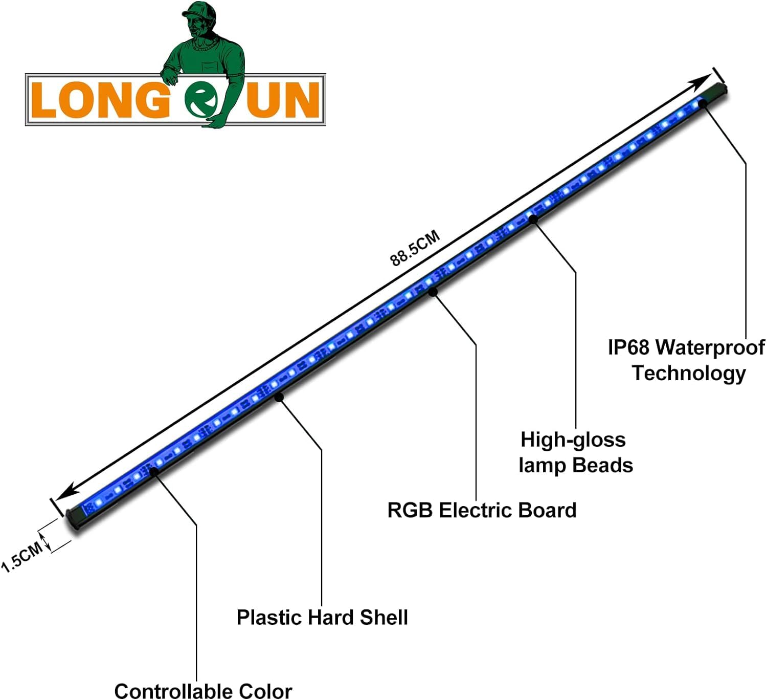 Snapklik.com : Longrun LED Fountain Light, Waterfall LED Light Strip ...