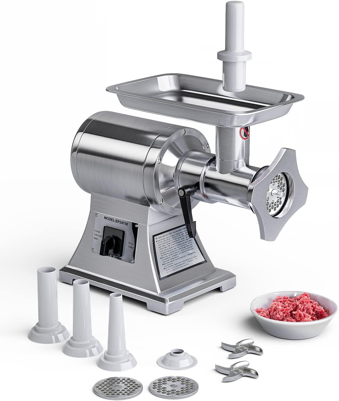 Amazon.com: Electric Meat Grinder, 3-in-1 Meat Mincer & Sausage Stuffer ...