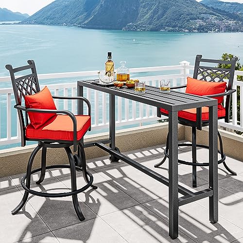 Snapklik.com : 55 Outdoor Bar Table, Rectangle Narrow Counter Height ...