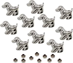 Amazon.com: pistro 10Pcs Dogs Patterns Rivets Studs Alloy Silver DIY ...