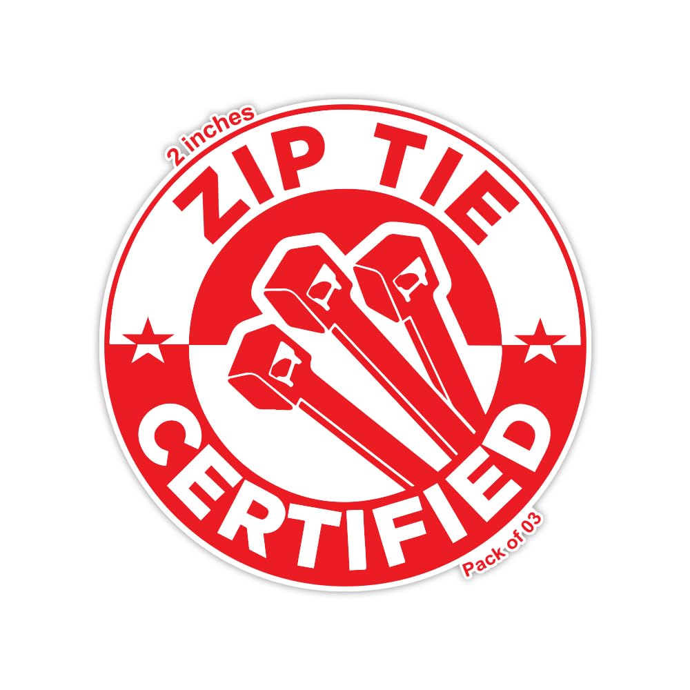 Amazon.com: Zip Tie Certified Funny Stickers - Zip Tie Certified Decal ...
