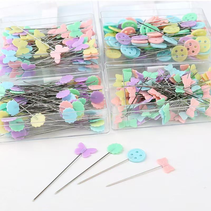 Amazon.com: Bequilter 400 pcs Multicolor Straight Pins, 4 Styles Flat Head Quilting/Patchwork ...