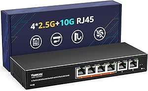 Amazon.com: 6 Port 10G Ethernet Switch Unmanaged, 4 x 2.5G Base-T Ports ...