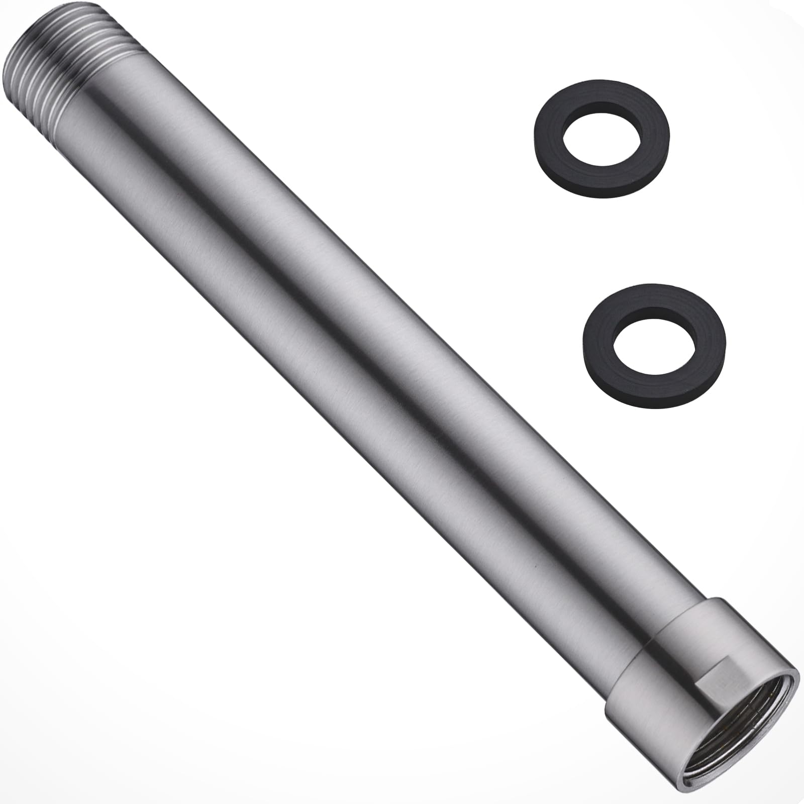 Brushed Nickel Shower Arm Extension, Female to Male 1/2 Inch Extender ...