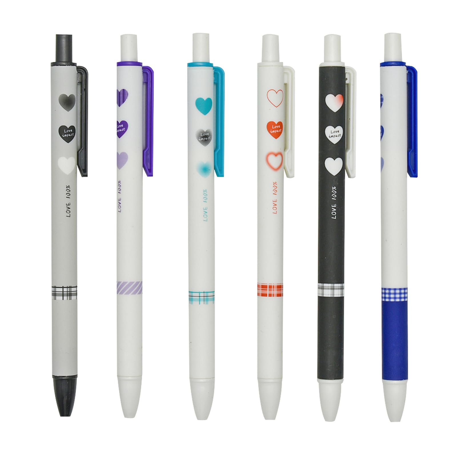 Amazon.com: Lopenle 12PCS Cartoon Heart Pens Love Novelty Heart Gel Ink ...