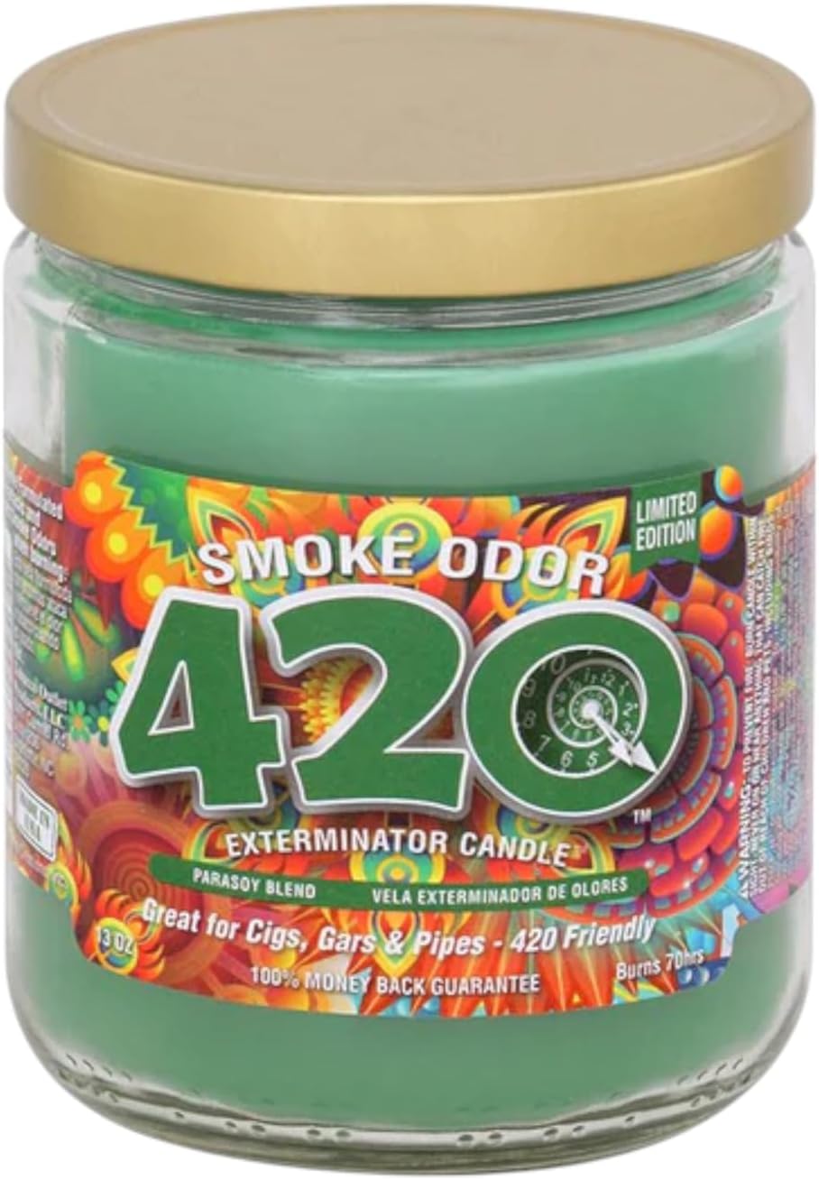 Amazon.com: Smoke Odor Exterminator candle 13 oz jar, 420 LIMITED ...