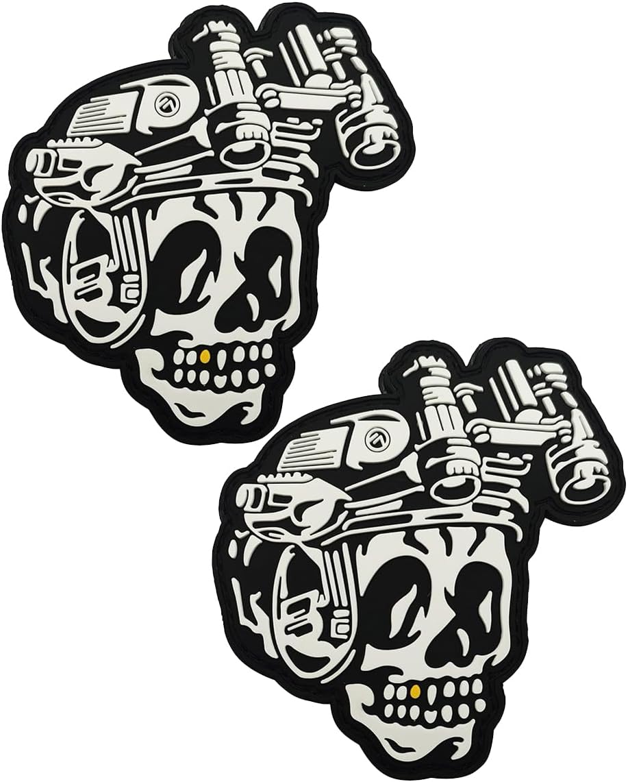 Amazon.com: 2 PCS AliPlus Skull Night Vision Goggles Patch Luminous ...