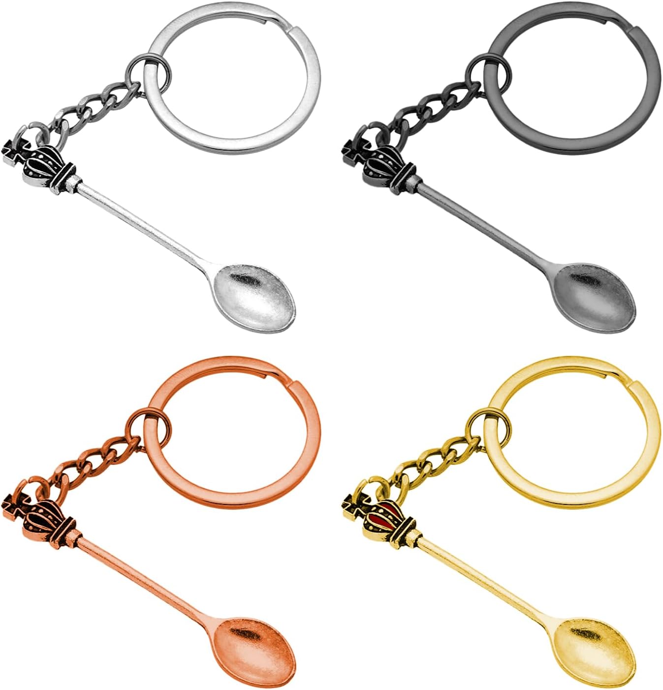 VILITI 4 Pcs Spoon Necklace,Mini Medicine Spoons Keychain Ket Kit,Spoon ...