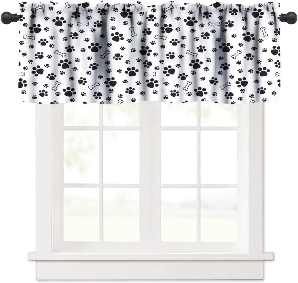 Amazon.com: Paws Window Valances with Rod Pocket Hand Drawing Like Paw ...