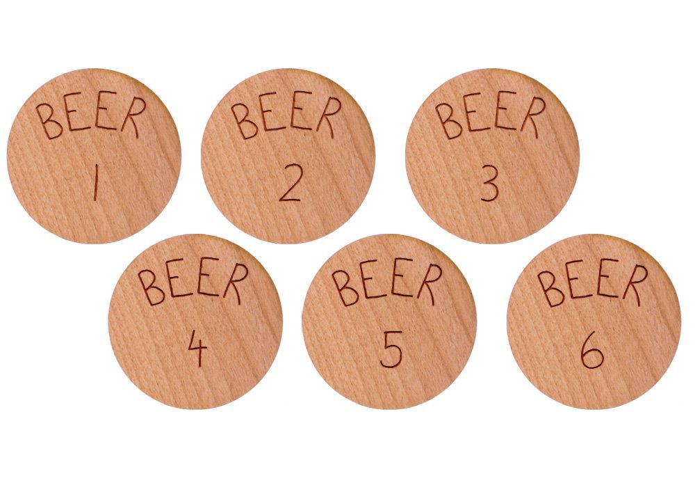 Amazon.com: Engraved Beer Coaster 6 Pack, Round Wood Drink Coaster ...