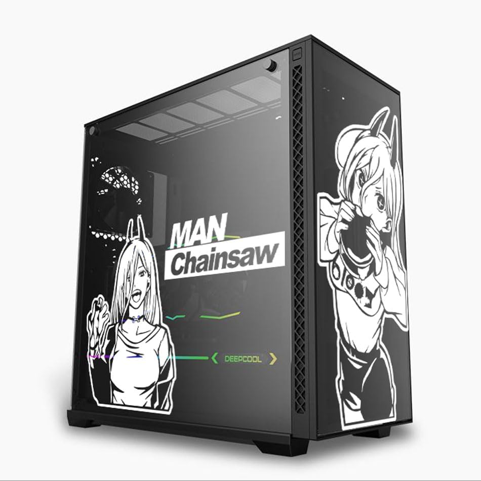 Power Anime Stickers for PC Case,Japanese Cartoon Decor Decals for ATX ...