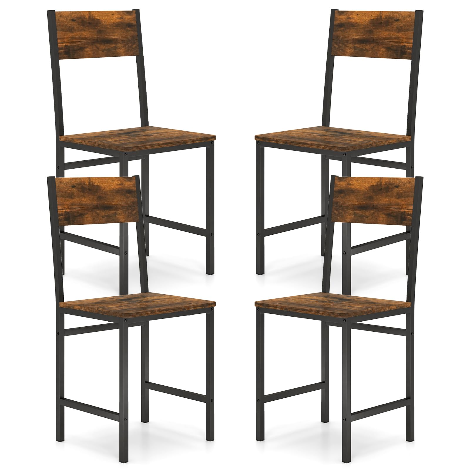 Amazon.com - Giantex Dining Chairs Set of 4, Industrial Kitchen Chairs ...