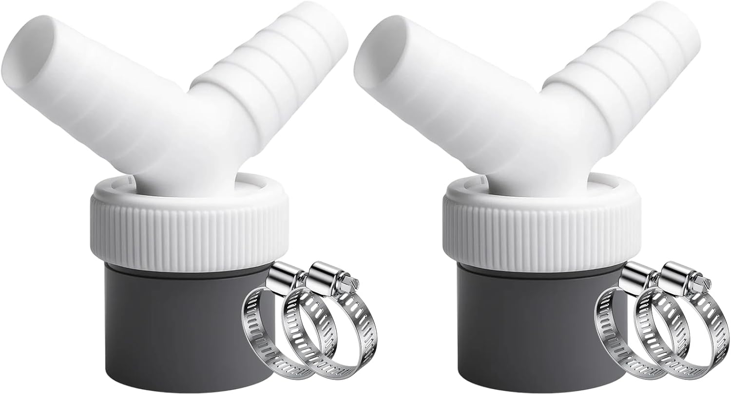 Washing Machine Waste Splitter, 2-Pack Double Drain Hose Connector ...