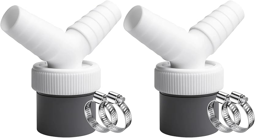 Washing Machine Waste Splitter, 2-Pack Double Drain Hose Connector ...