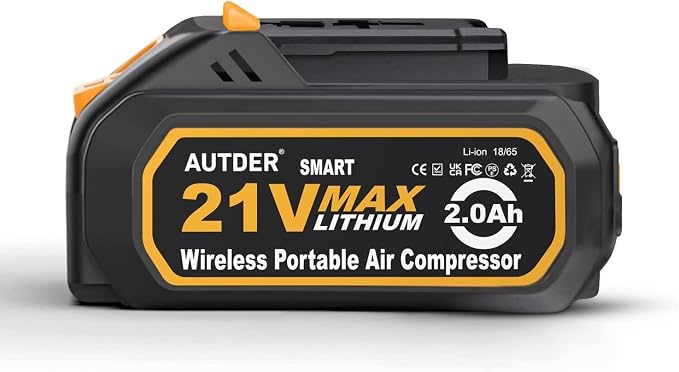 AUTDER 21V Battery and Cordless Battery Base for AD380 Tire Inflator ...