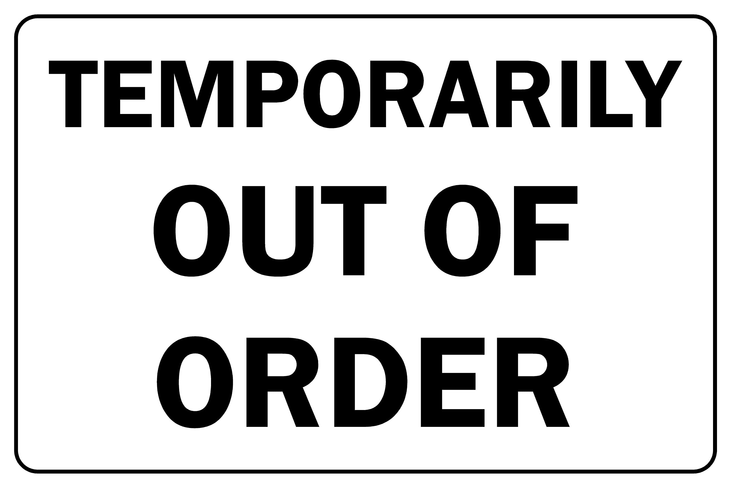 Plumbing Out Of Order Sign