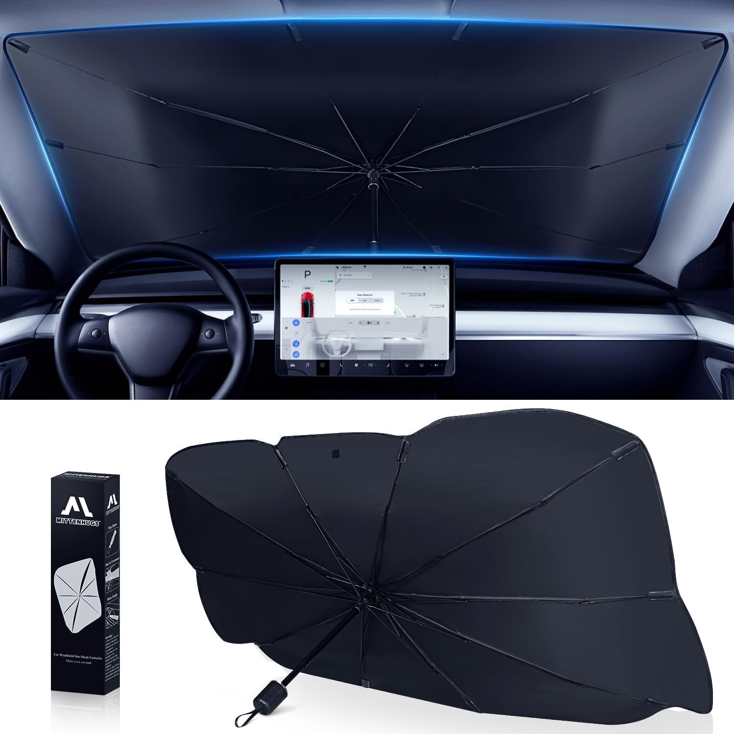 Amazon.com: Windshield Sun Shade Umbrella, Car Windshield Sun Shade ...