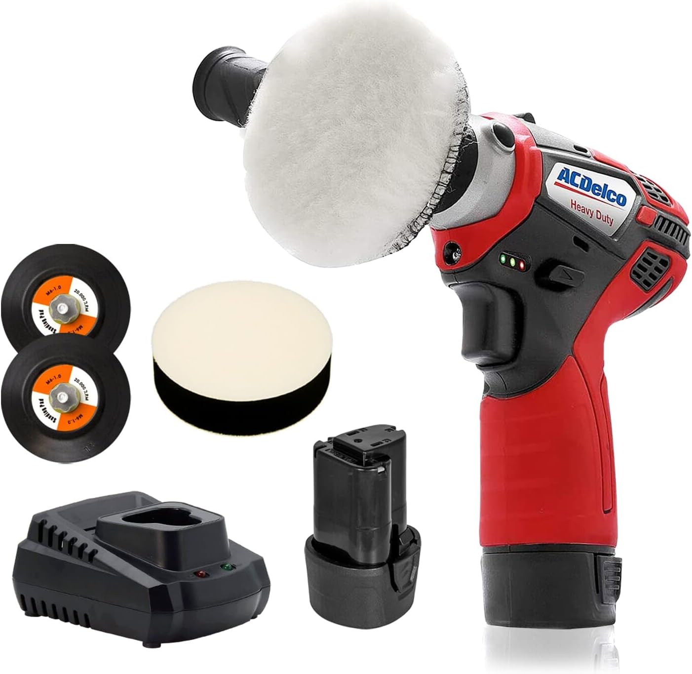 ACDelco G12 Series 12V Cordless 3" Mini Polisher Tool Set with 2 Li-ion ...