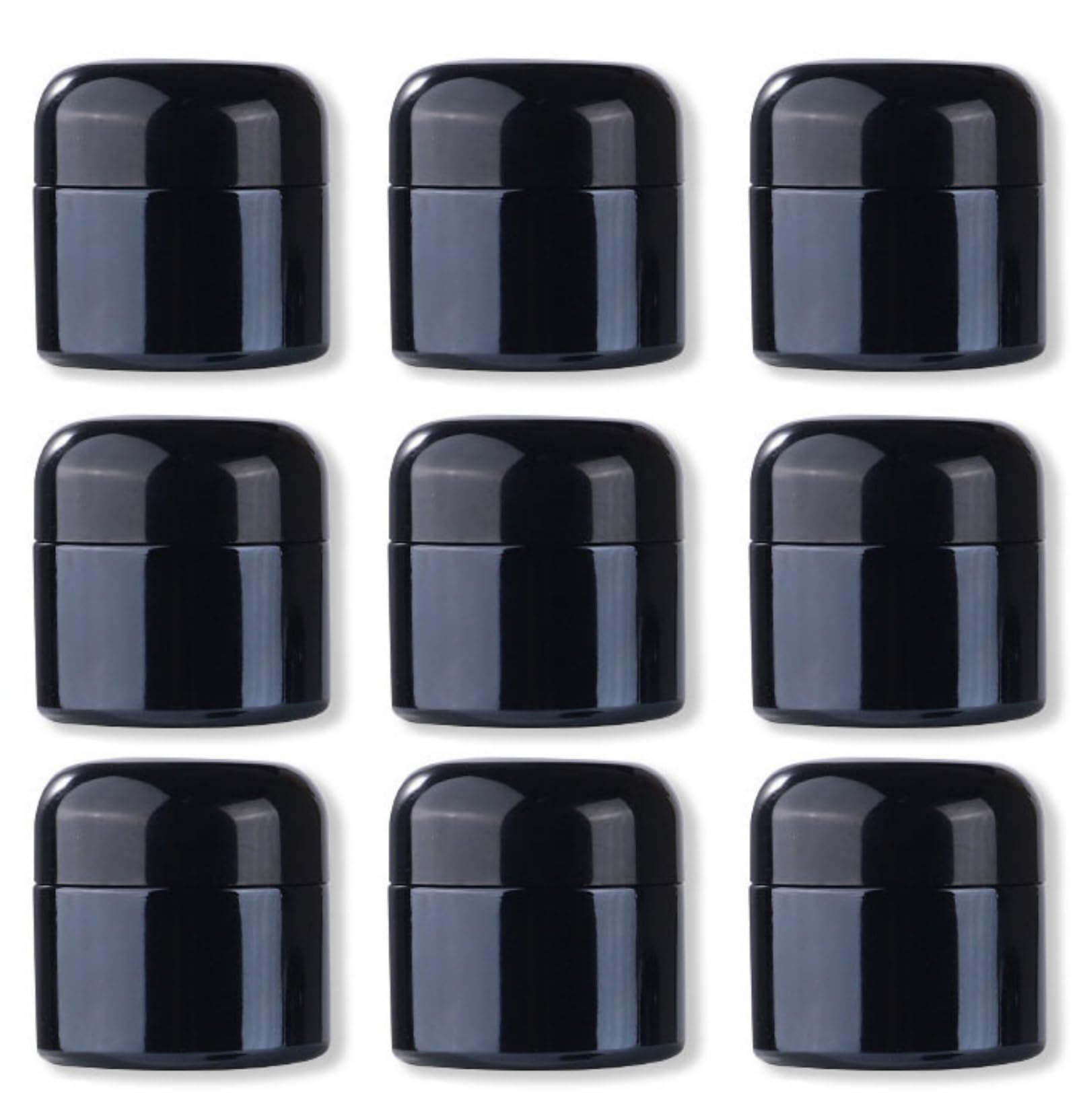 Amazon.com: Sxminer 10 Pack 30ml/1 oz Empty Black Glass Jars Pot Round ...