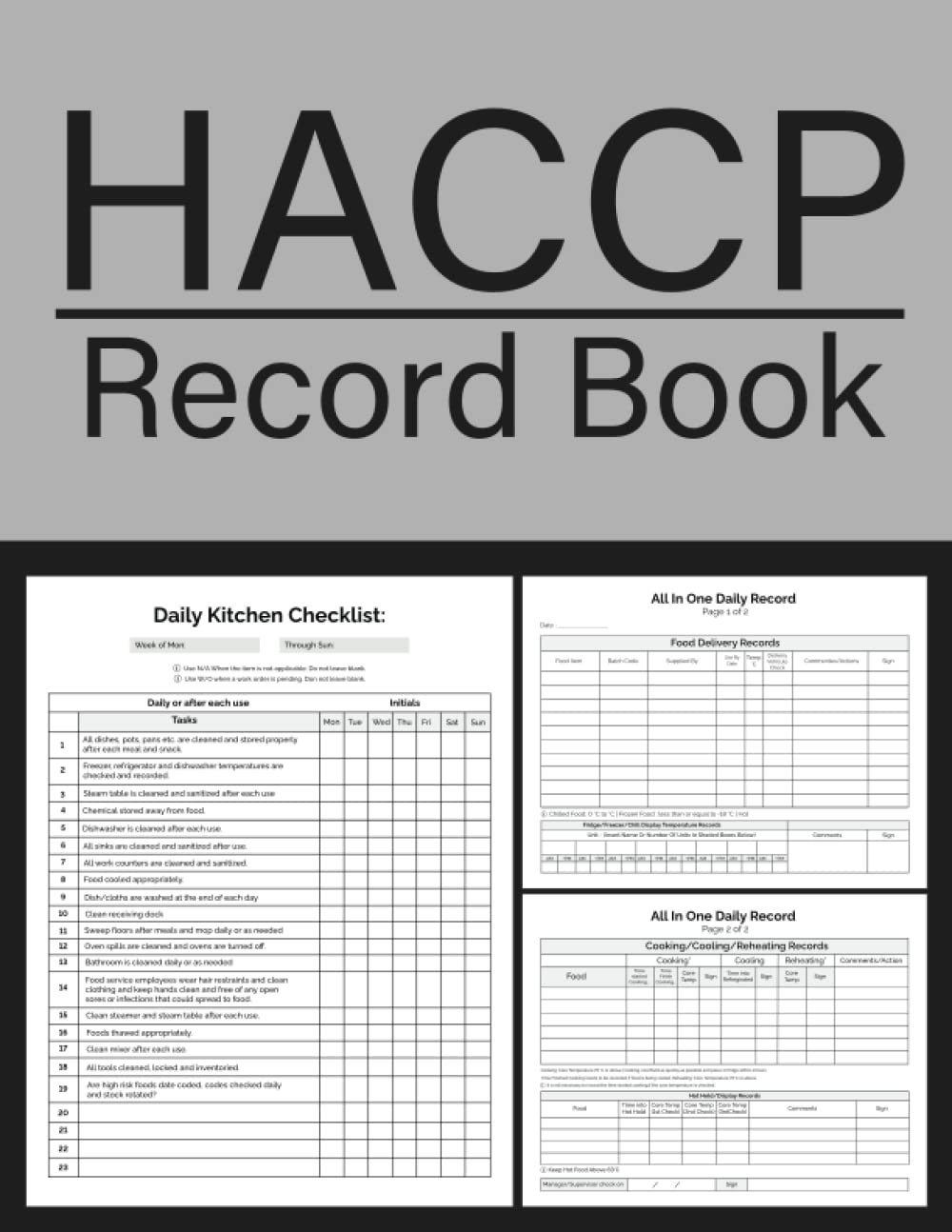Haccp Record Book: Complete Hazard Analysis and Critical Control Point ...