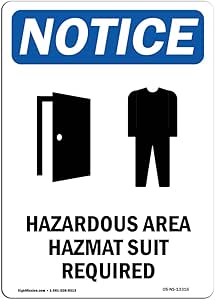 OSHA Notice Sign - Hazardous Area Hazmat Sign with Symbol | Choose from ...