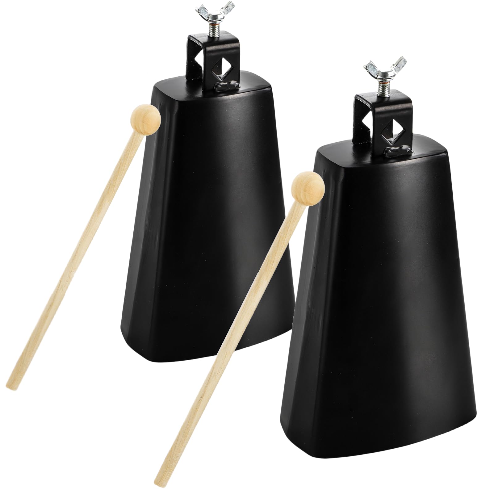 Amazon.com: Acshio 2 Pack Metal Steel Cow Bells, 7 Inch Cowbell Noise ...
