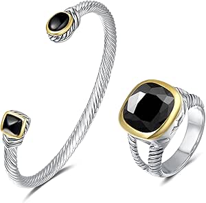 Amazon.com: UNY JEWEL Jewelry Twisted Cable Wire Ring Bangle Bundles ...