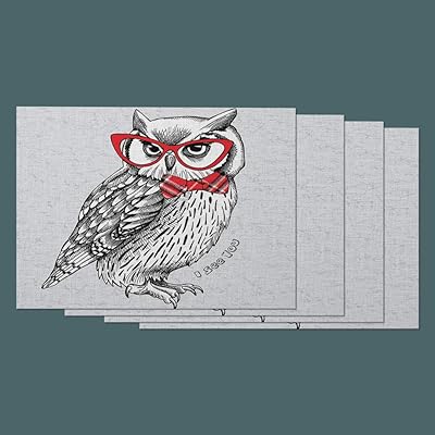 Amazon.com: Kitchen Papers Winter Owls Paper Placemat Set : Home & Kitchen