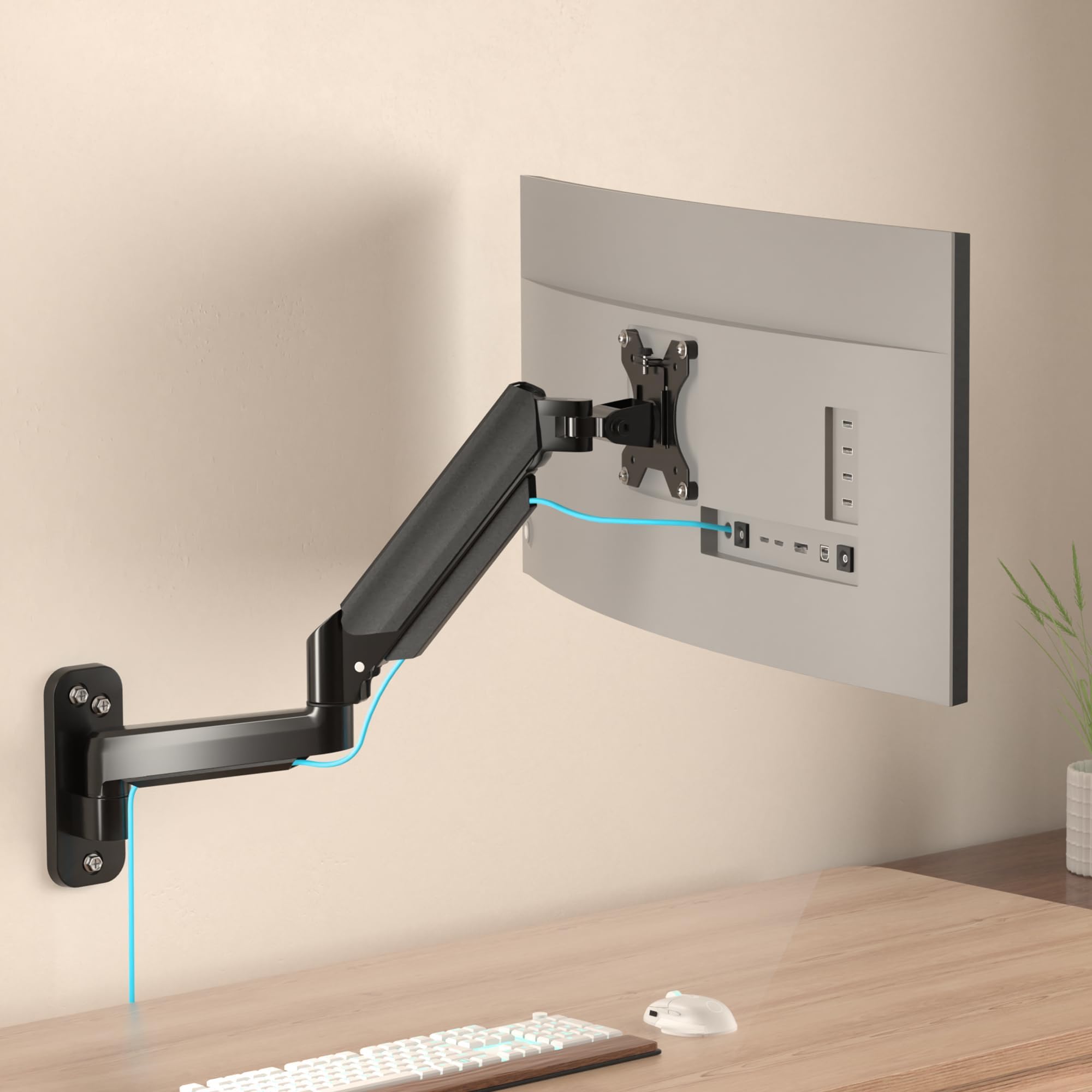 Amazon.com: Wearson Monitor Arm Wall Mount Height Adjustable with ...