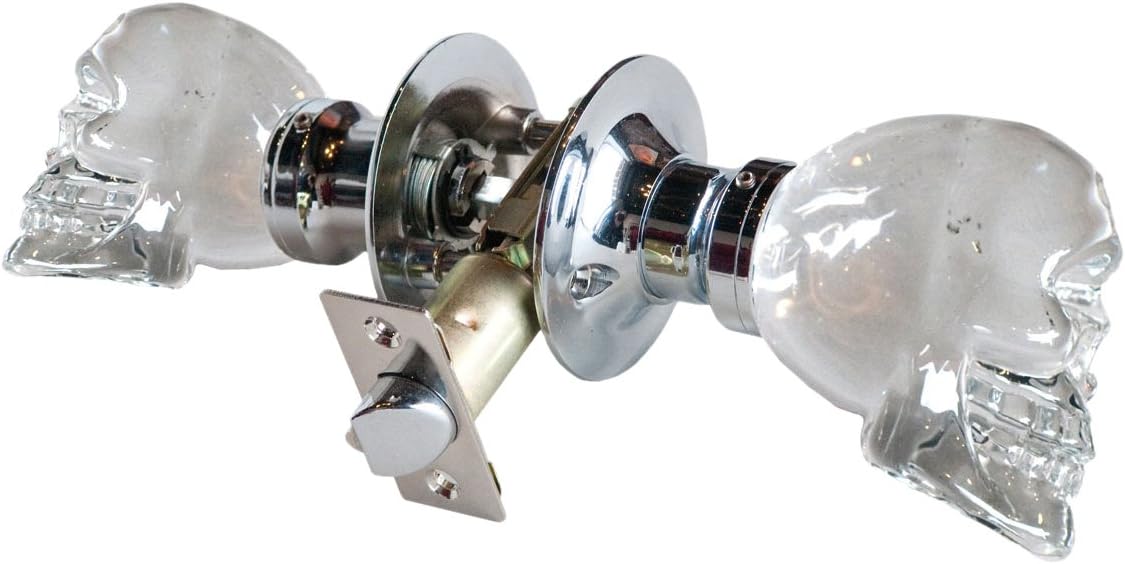 Krystal Touch of New York 3733CPA Skull Passive Doorknob, 2.5-Inch, Chrome - Skull Door Knobs ...