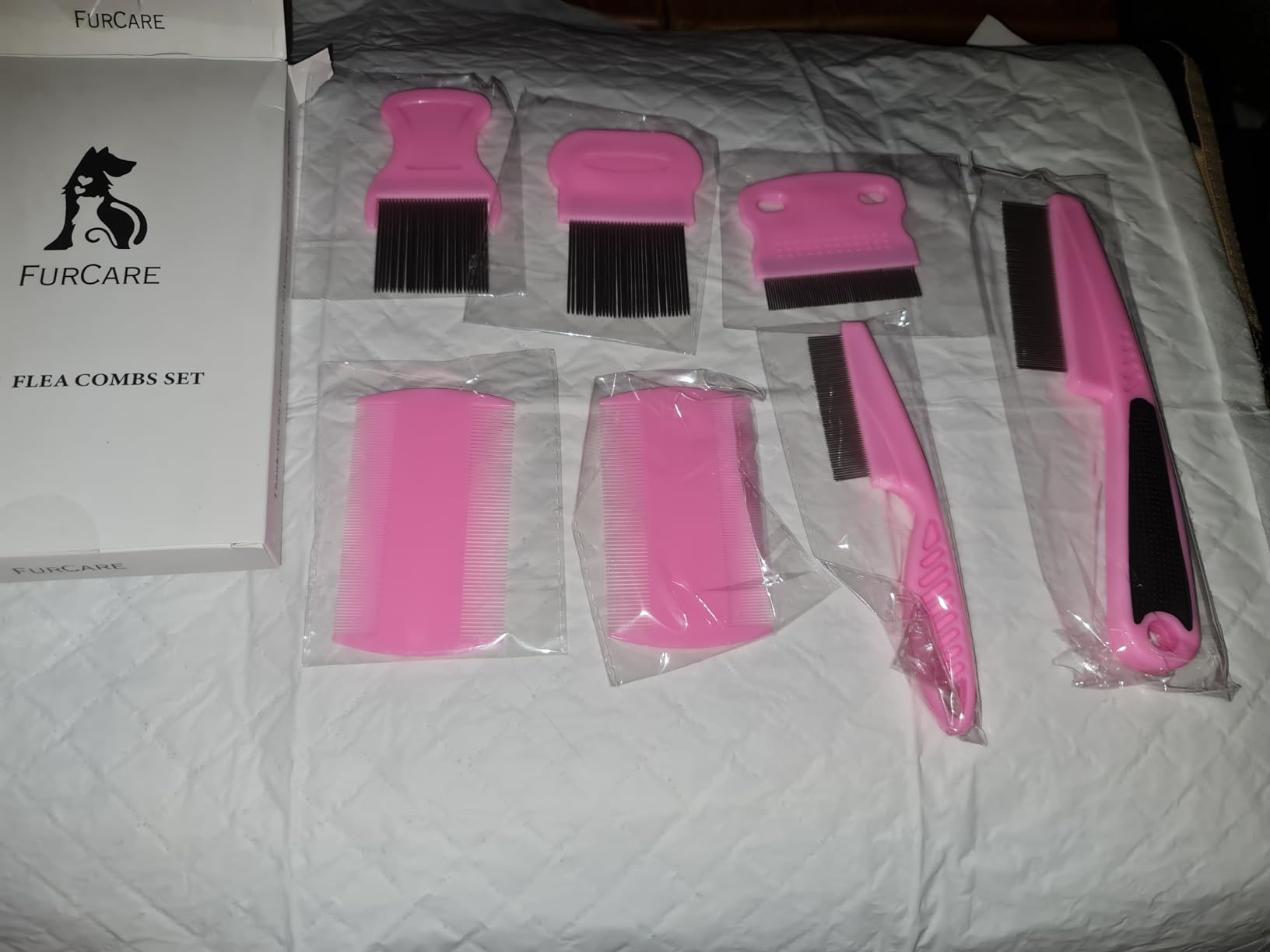 FurCare Flea Comb 7 Pieces Set for Cats and Dogs to Kill Fleas and Eggs ...