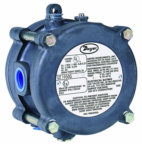 Dwyer Series 1950G Explosion-Proof Differential Pressure Switch, Range ...