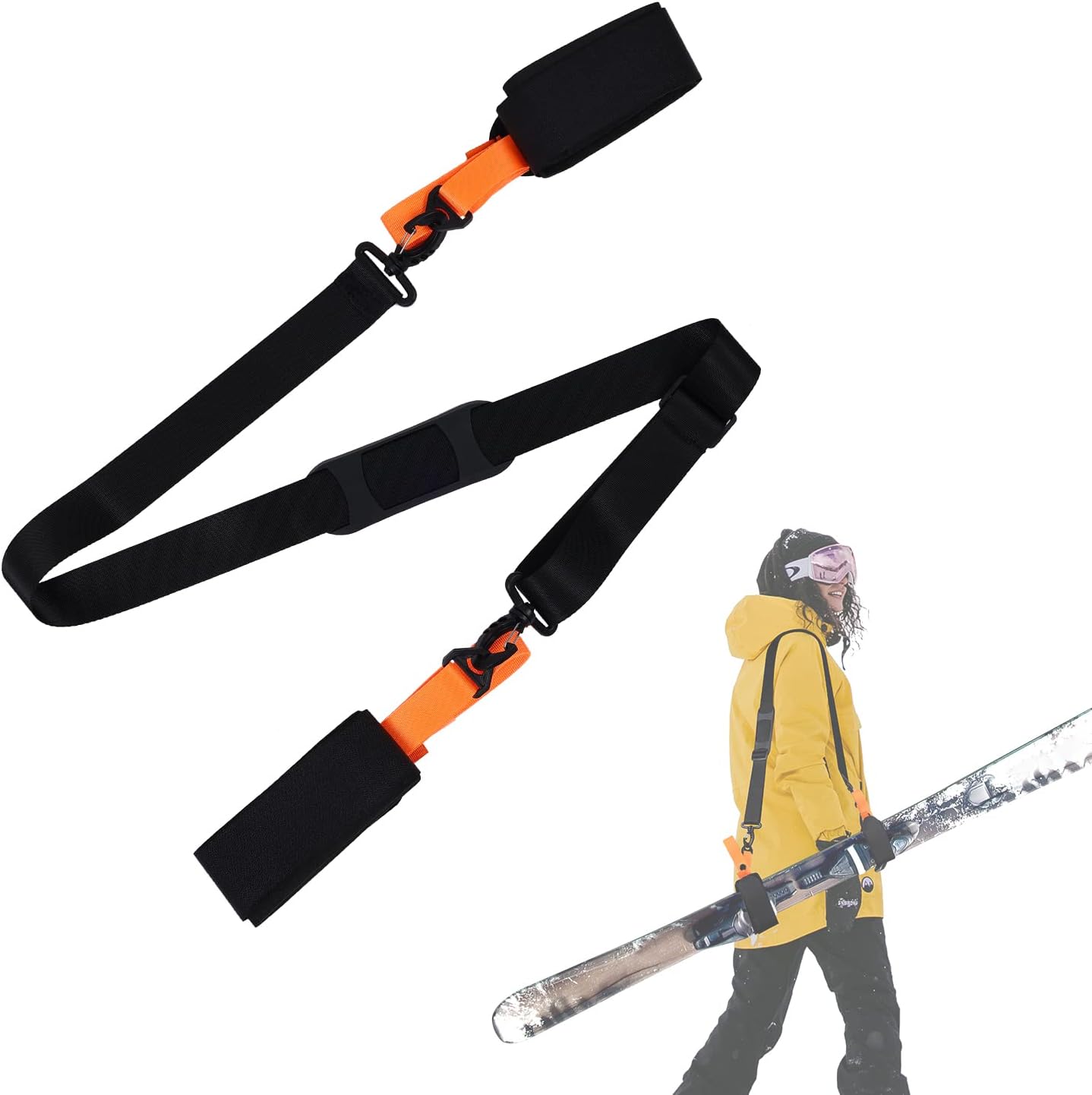 Amazon.com : Ski Strap and Pole Carrier, Adjustable Ski Carrier Straps ...
