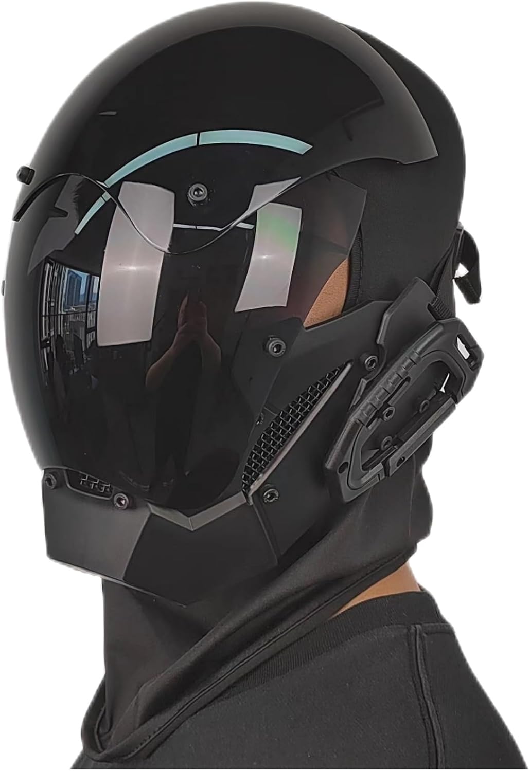Amazon.com: NECHARI Cyber Gothic Punk Helmet Mask for Men Motorcycle ...