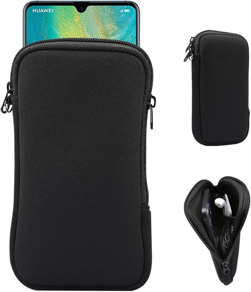 Amazon.com: Neoprene Cell Phone Sleeve Pouch Case with Neck Lanyard for ...
