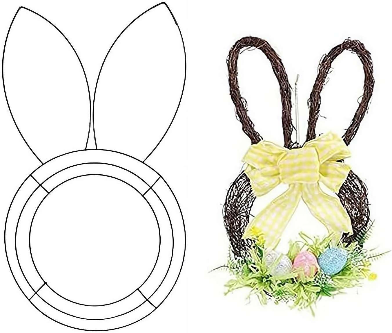 Amazon.com: RYGRZJ Easter Bunny Wire Wreath - Easter Wreath Form Garden ...