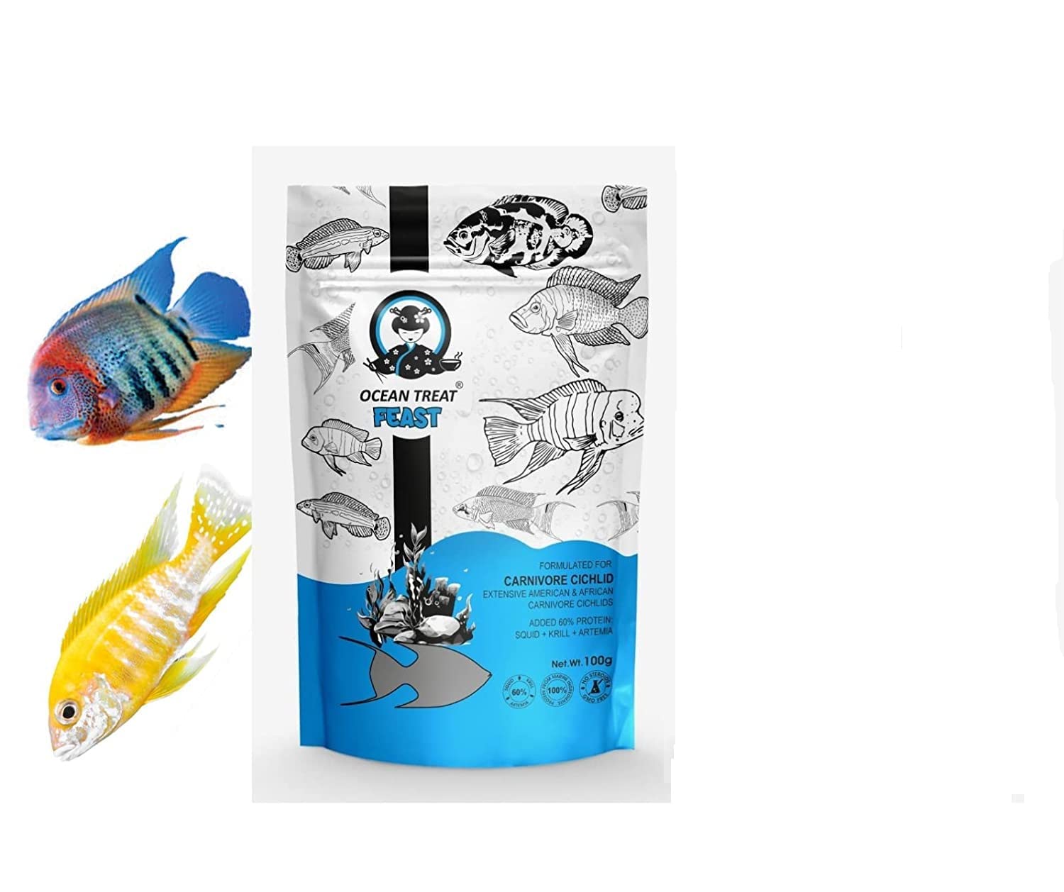 Ocean Treat - Feast - Food for All Type (Carnivore Cichlid Fish) - with ...