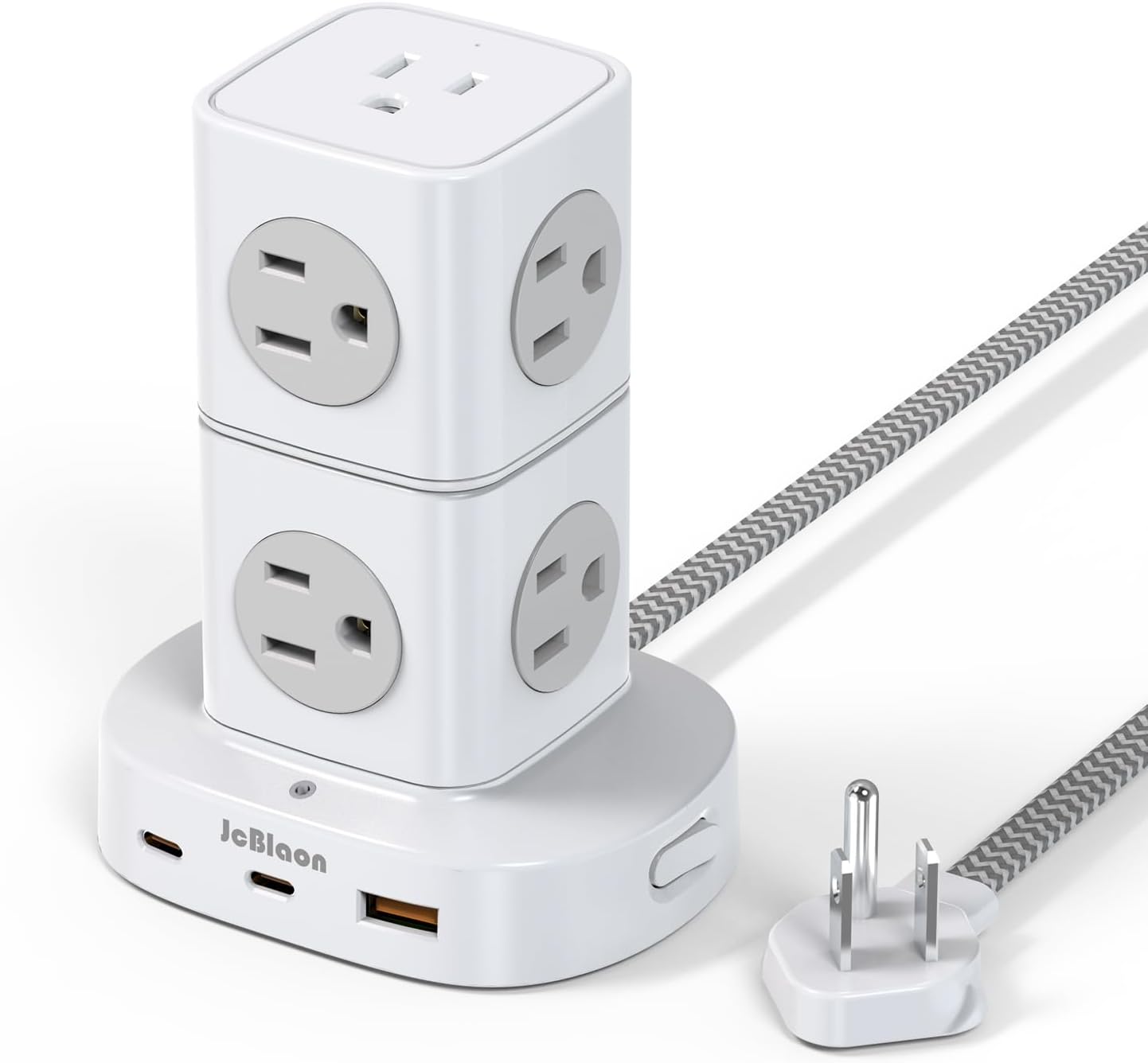 Amazon.com: Tower Power Strip Flat Plug with 9 Outlets 3 USB (2 USB C ...