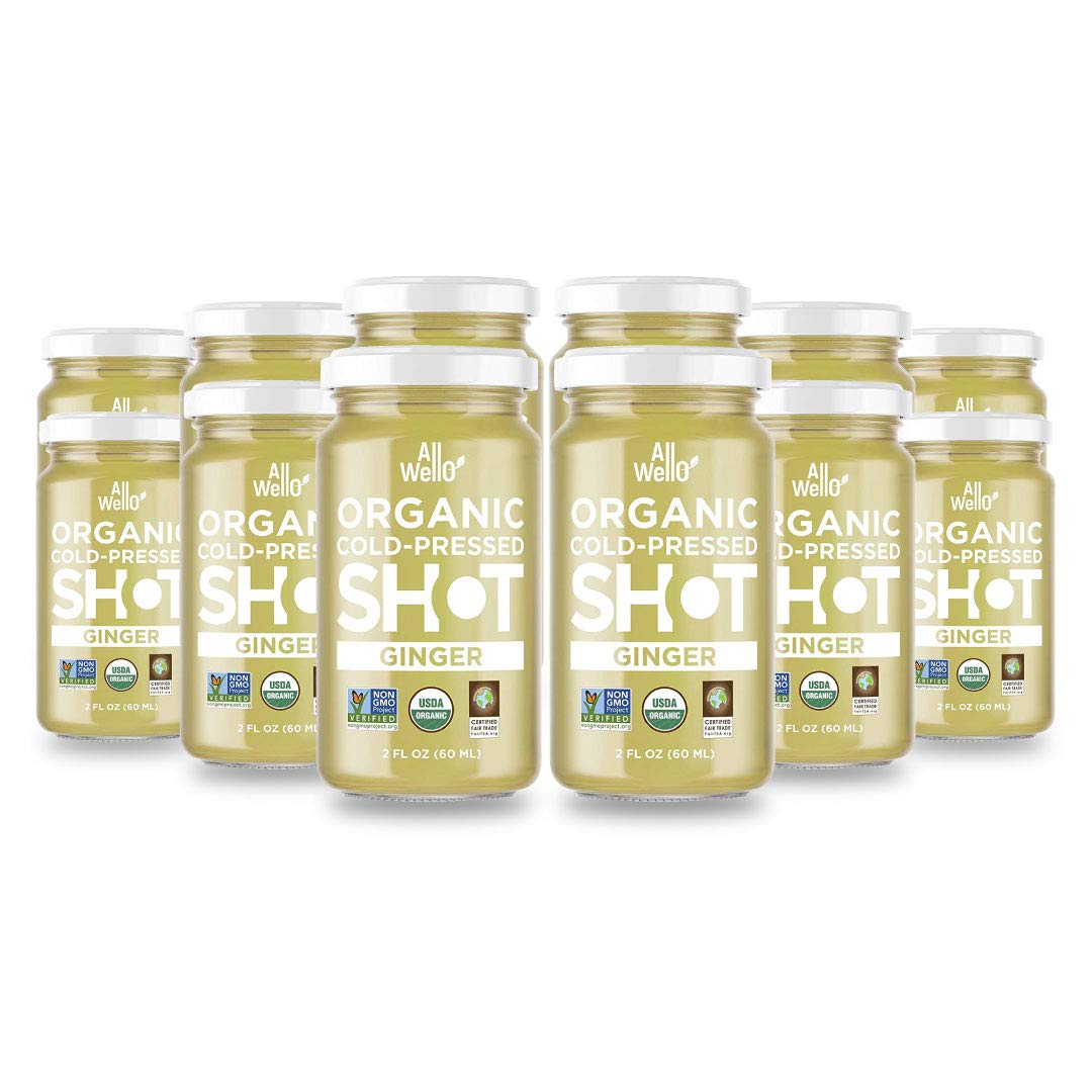 Amazon.com : AllWellO Cold-Pressed Ginger Shot, 60 mL, USDA Organic ...