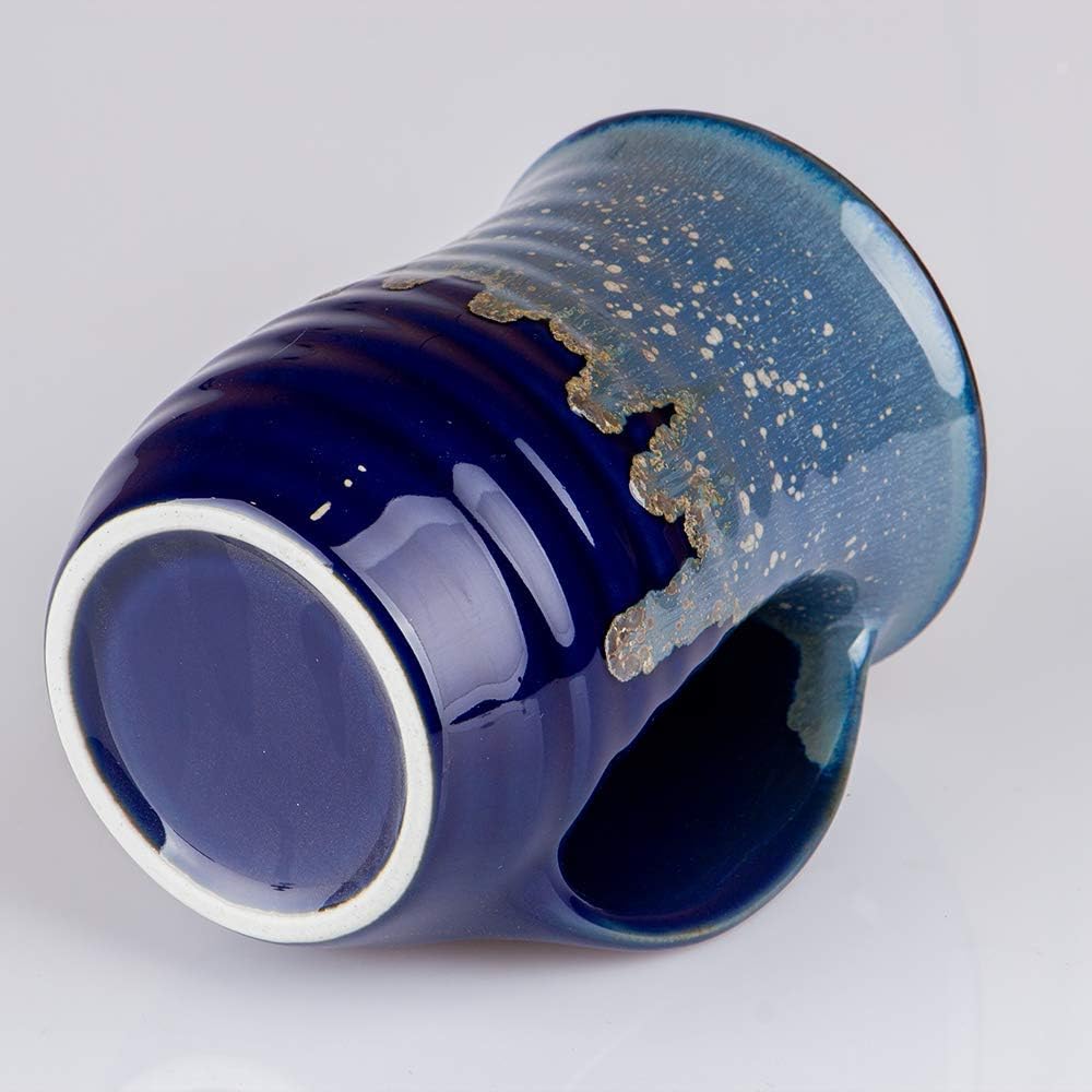 16oz Handmade Pottery Hand Warmer Coffee Mug - Contoured Pocket for ...