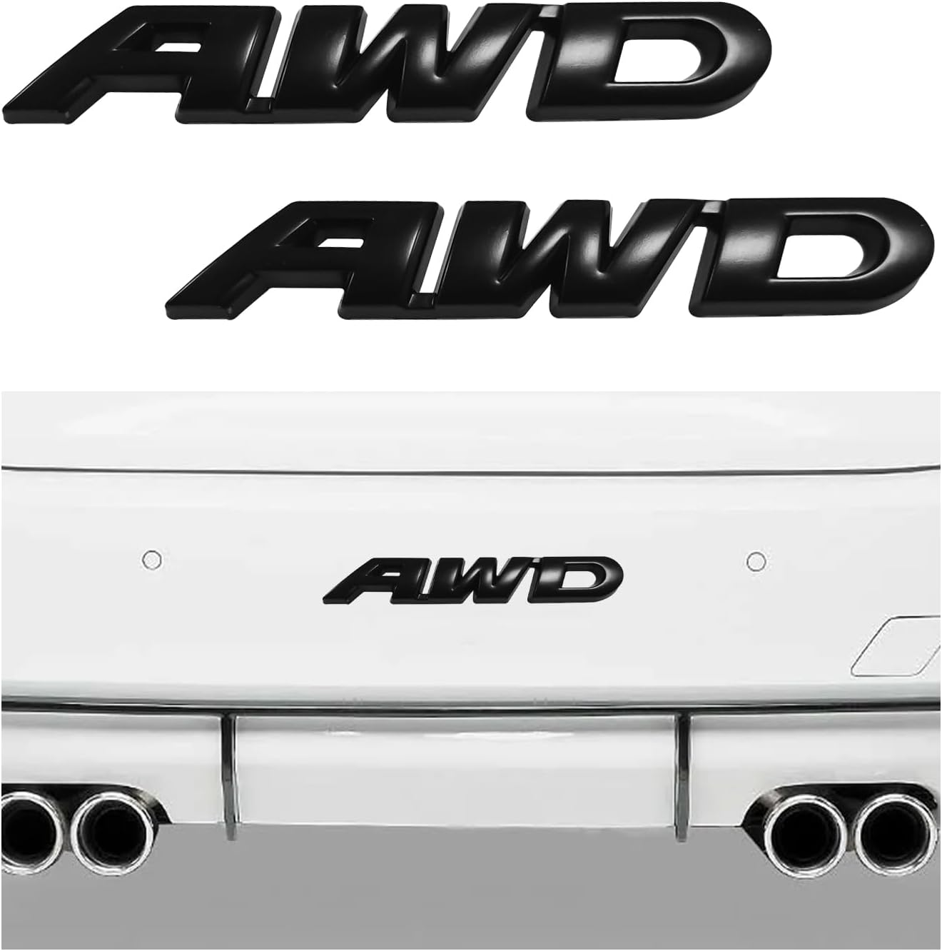 Amazon.com: 3D Chrome Metal AWD Car Emblem Large All Wheel Drive Logo ...