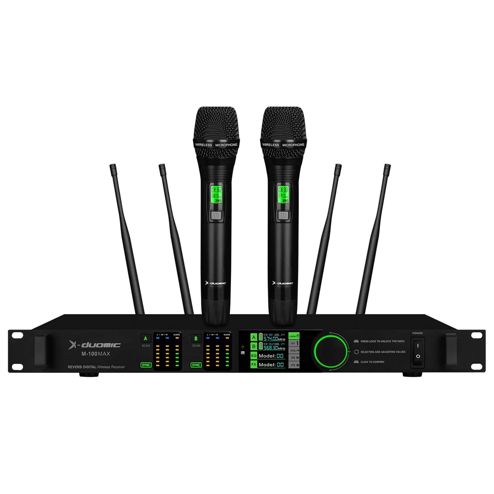 Amazon.com: X-DUOMIC M100MAX Wireless Microphones System with ...